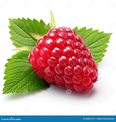 Raspberry With Leaf Isolated On White Background Stock Illustration Illustration Of Health