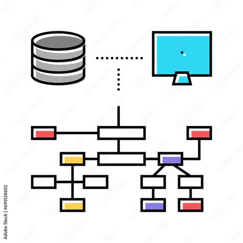 Relational Database Color Icon Vector Relational Database Sign Isolated Symbol Illustration