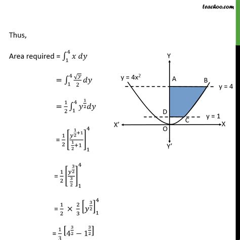 Question 2 Find Area Bounded By Y 4x2 X 0 Y 1 Y 4