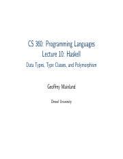 Lecture09 Data Handout Pdf CS 360 Programming Languages Lecture 10
