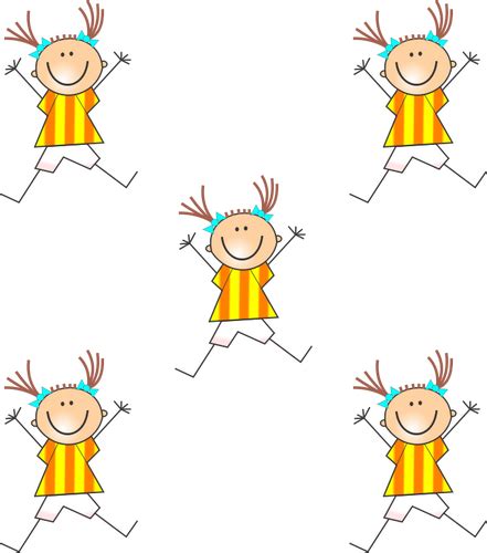 Five Clipart Girls