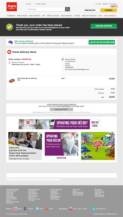 Argos Receipt Order Confirmation 218 Of 504 Receipt Order