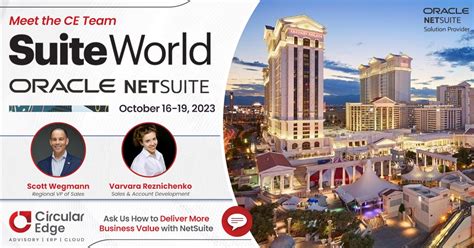 Learn About Ces Netsuite Solutions At Suiteworld2023 Circular Edge