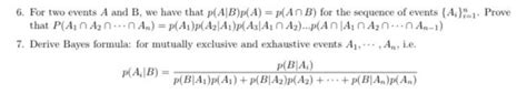 6 For Two Events A And B We Have That Chegg Com