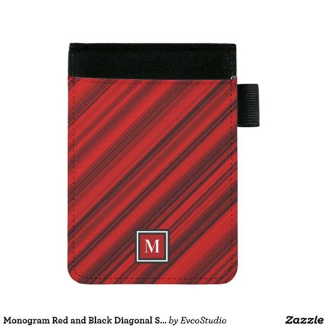 Monogram Red And Black Diagonal Stripes Custom Monogram Monogram