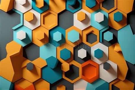 Hexagonal Geometric Abstract Wallpaper Backdrop Stock Illustration Illustration Of Wall