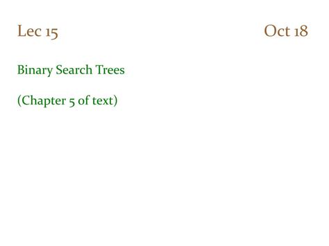 Ppt Binary Search Trees Efficient Search Insertion And Deletion