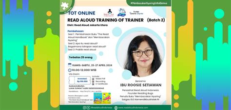 Read Aloud Jakarta Utara Training Of Trainer Read Aloud Jakarta Utara Batch 2 Komunitas