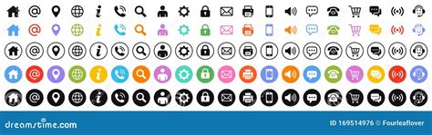 Set Of 100 Business Card Icons Stock Vector Illustration Of Layout