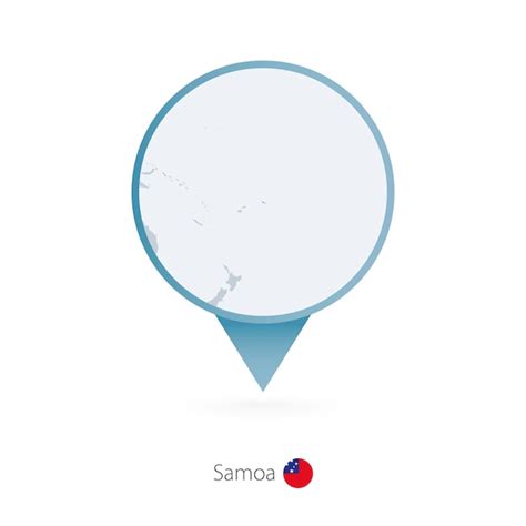 Premium Vector Map Pin With Detailed Map Of Samoa And Neighboring