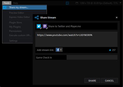 tools menu xsplit support