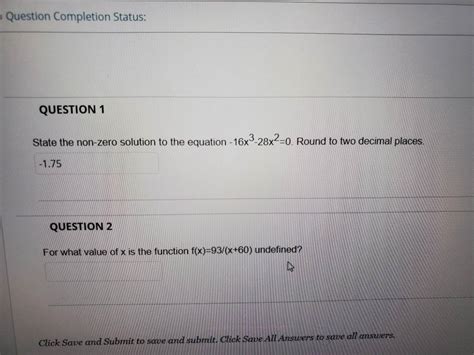 Solved State The Non Zero Solution To The Equation