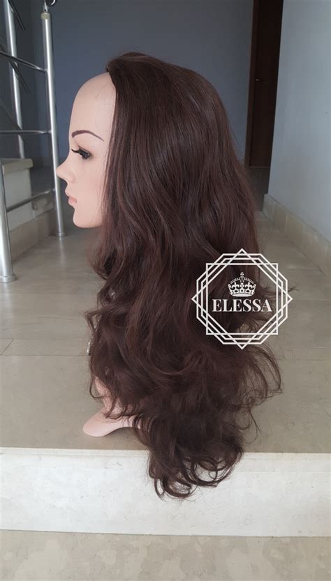 Луксозна Полуперука в Натурален Шоколадово Кафяв Естествен Цвят Elessa