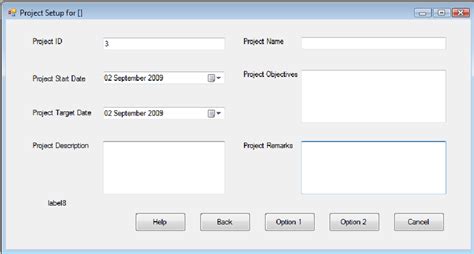 figure a2 project setup form download scientific diagram