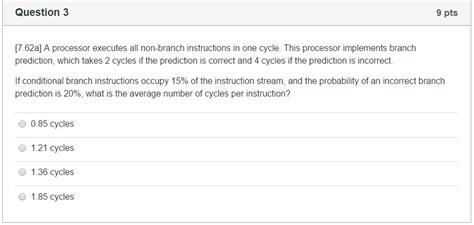 Solved A Processor Executes All Non Branch Instructions In