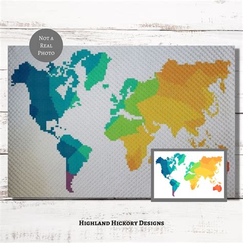 World Map Graph Crochet Pattern C2c Mini C2c Tss Sc Hdc Dc Graphgan With Written