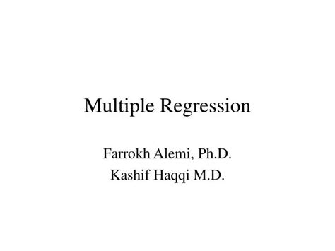 Ppt Multiple Regression Powerpoint Presentation Free Download Id