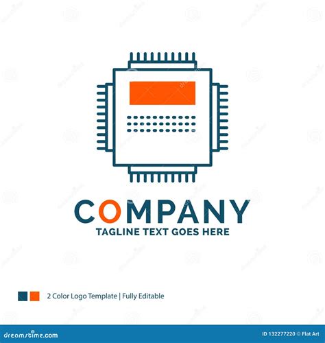 Processor Hardware Computer PC Technology Logo Design Blue Stock Vector Illustration Of