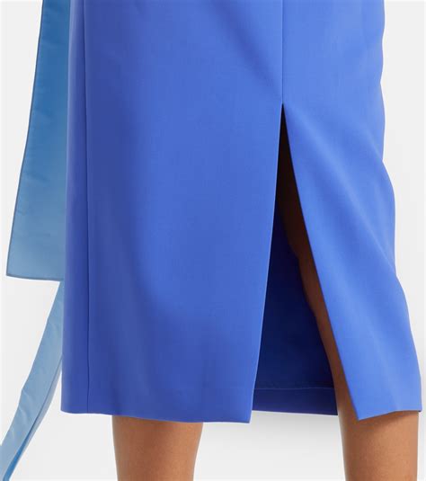 Crêpe Cocktail Dress In Blue Carolina Herrera Mytheresa