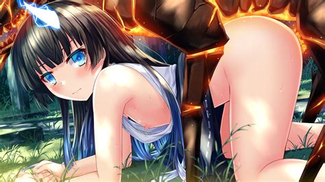 Rule 34 All Fours Aratama Toji No Miko Ass Black Hair Blue Eyes