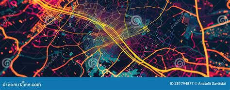 Colorful Abstract Lines And Routes Crisscross A Stylized Map Symbolizing Connectivity And