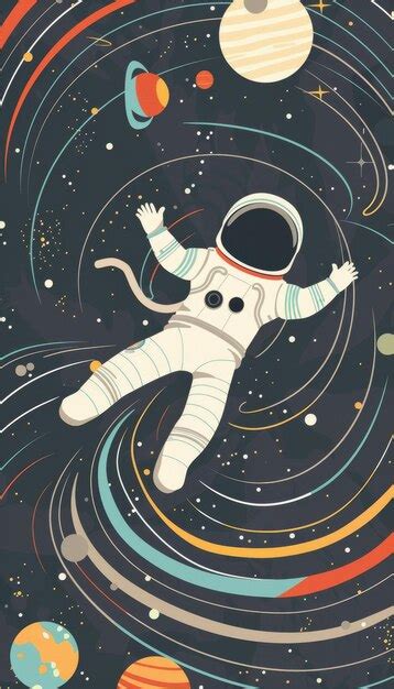 Premium Photo Astronaut Floating In Space Surrounded By Planets