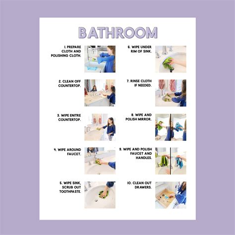 Bathroom Step By Step Chore Guide The Shine Guides