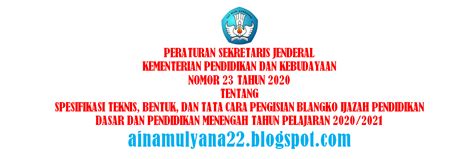Juknis Pengisian Blangko Ijazah Sd Smp Sma Smk Tahun 2021 Tahun