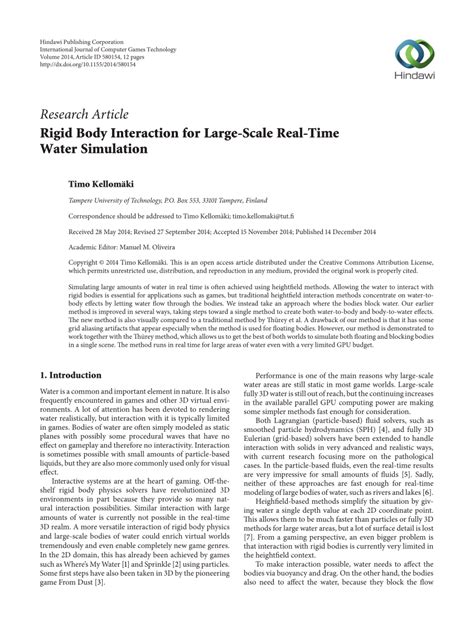 Pdf Rigid Body Interaction For Large Scale Real Time Water Simulation