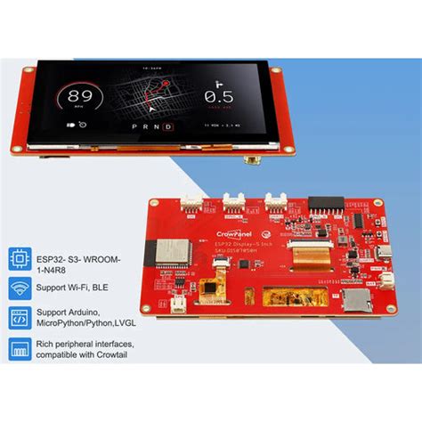 Elecrow Crowpanel 5 Inch Hmi Esp32 Display 800x480 Rgb Tft Lcd Touchscreen W Case Robotshop