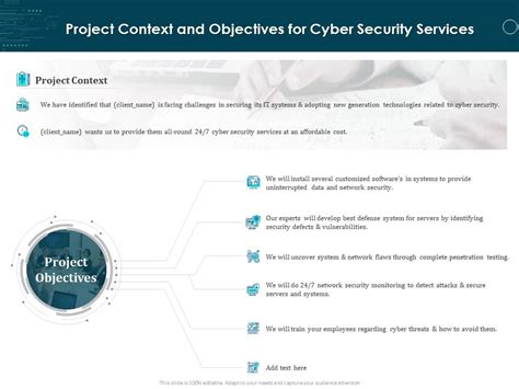 Project Context And Objectives For Cyber Security Services Ppt Powerpoint Styles Presentation
