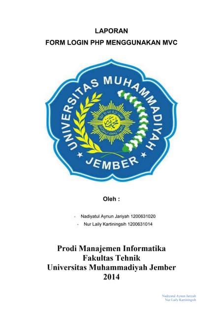 tugas laporan tutorial form login php menggunakan mvc pdf