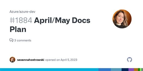Aprilmay Docs Plan · Issue 1884 · Azureazure Dev · Github