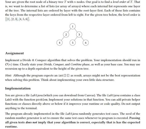 Solved Implement A Divide And Conquer Solution With Comments