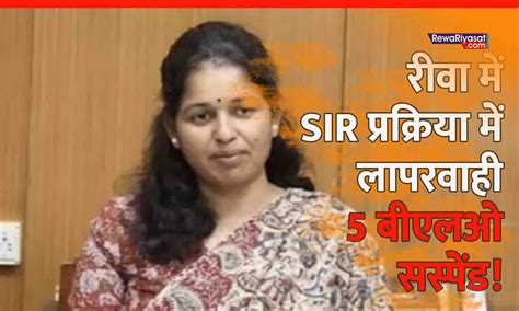 रीवा में बड़ी कार्रवाई Sir प्रक्रिया में लापरवाही पर 5 बीएलओ निलंबित कलेक्टर ने कहा चूक