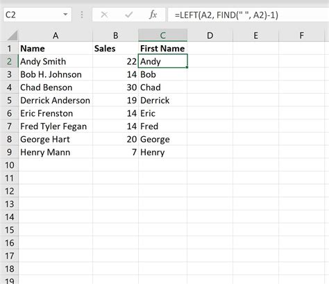 Excel How To Extract First Name From Full Name