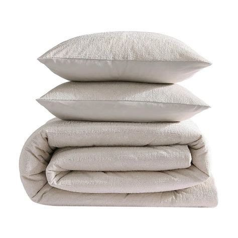 Kenneth Cole New York Banks 3 Piece Ivory Velvet Fullqueen Comforter