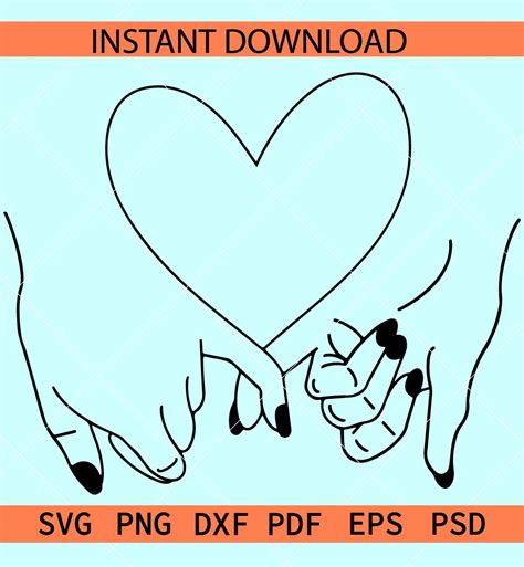 Pinky Promise Heart Symbol Svg Pinky Love Hands Svg Pinky Asl Svg