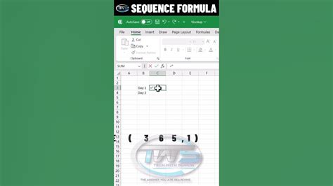 Ms Excel Sequence Formula Shortsvideo Shorts Youtube
