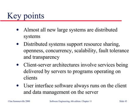 Distributed Systems Architecture In Software Engineering Se11 Ppt