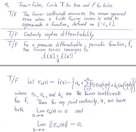 Solved 4 True False Circle T For True And F For False Tf