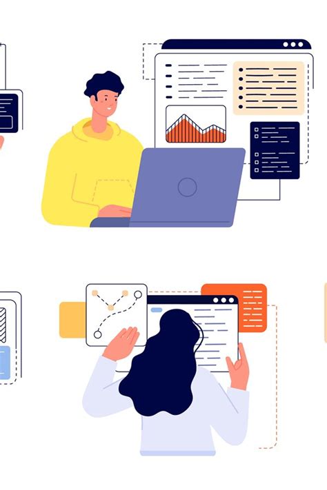 People Programming Professional Geek Working Screens Java