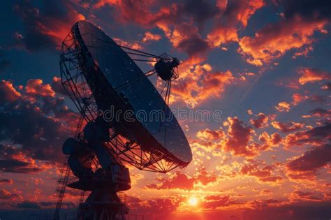 Large Radio Telescope Satellite Connection Tower Electronic Astronomy Observatory Dish Array