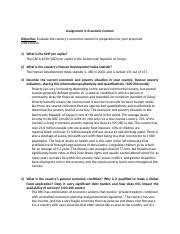 PH319 Assignment04 Docx Assignment 4 Economic Context Objective