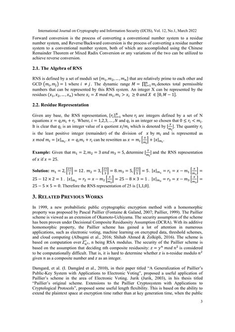 Secured Paillier Homomorphic Encryption Scheme Based On The Residue Number System Pdf