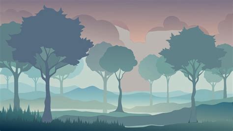 Trees Fading Into The Distance Their Outlines Blurred By The Ethereal
