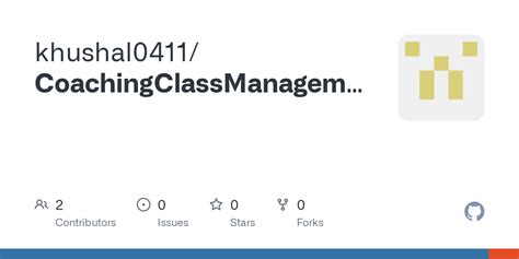 Github Khushal0411coachingclassmanagementsystem