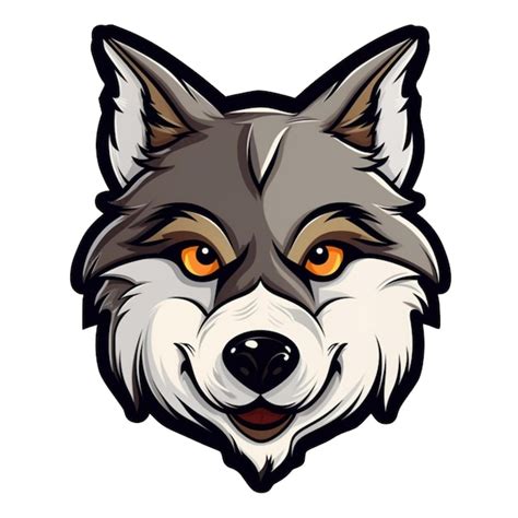Desenho Vetorial De Rosto De Lobo De Desenho Animado Vetor Premium