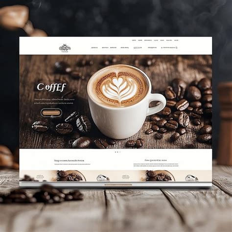 Landing Page Template For Coffee Shop Premium Ai Generated Image