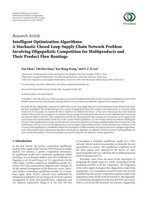 Pdf Intelligent Optimization Algorithms A Stochastic Closed Loop